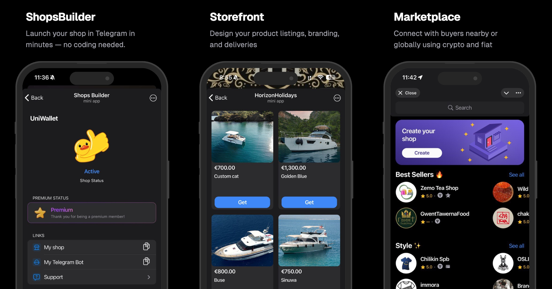 ShopsBuilder - Telegram Shop Builder